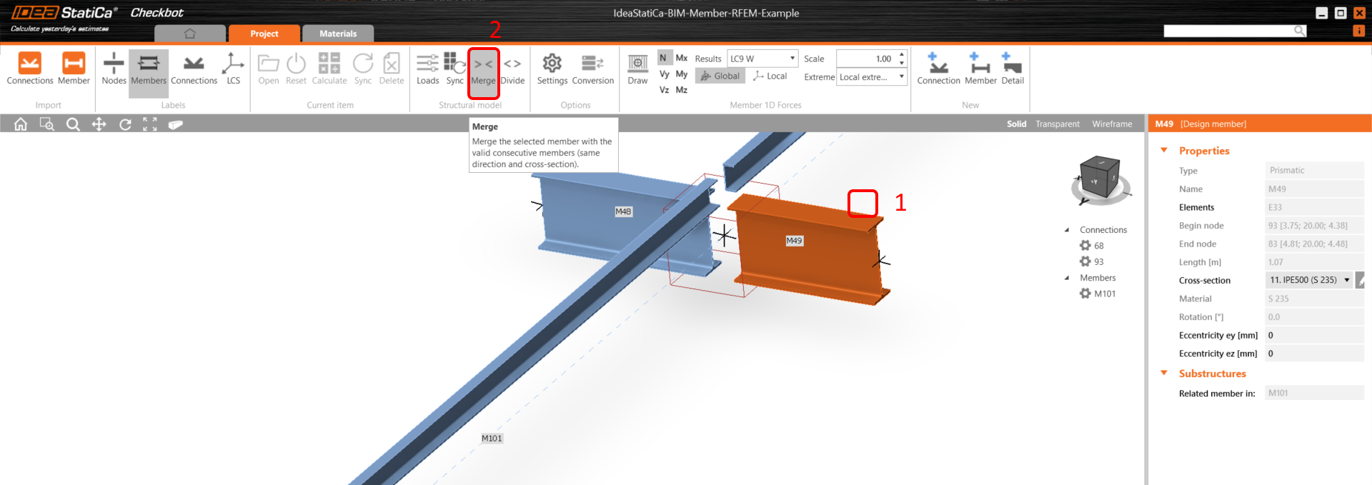 RFEM/RSTAB BIM link for steel member design (EN) | IDEA StatiCa